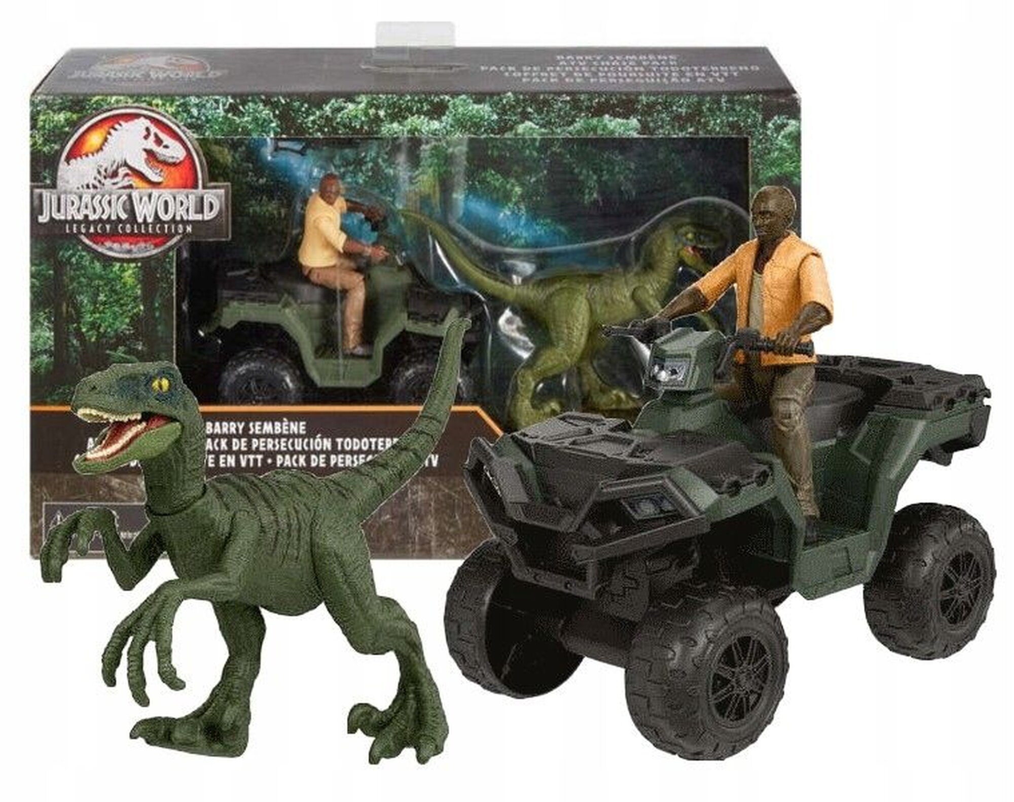 Фигурка Mattel "Jurassic World", с квадроциклом, вес 1000 грамм