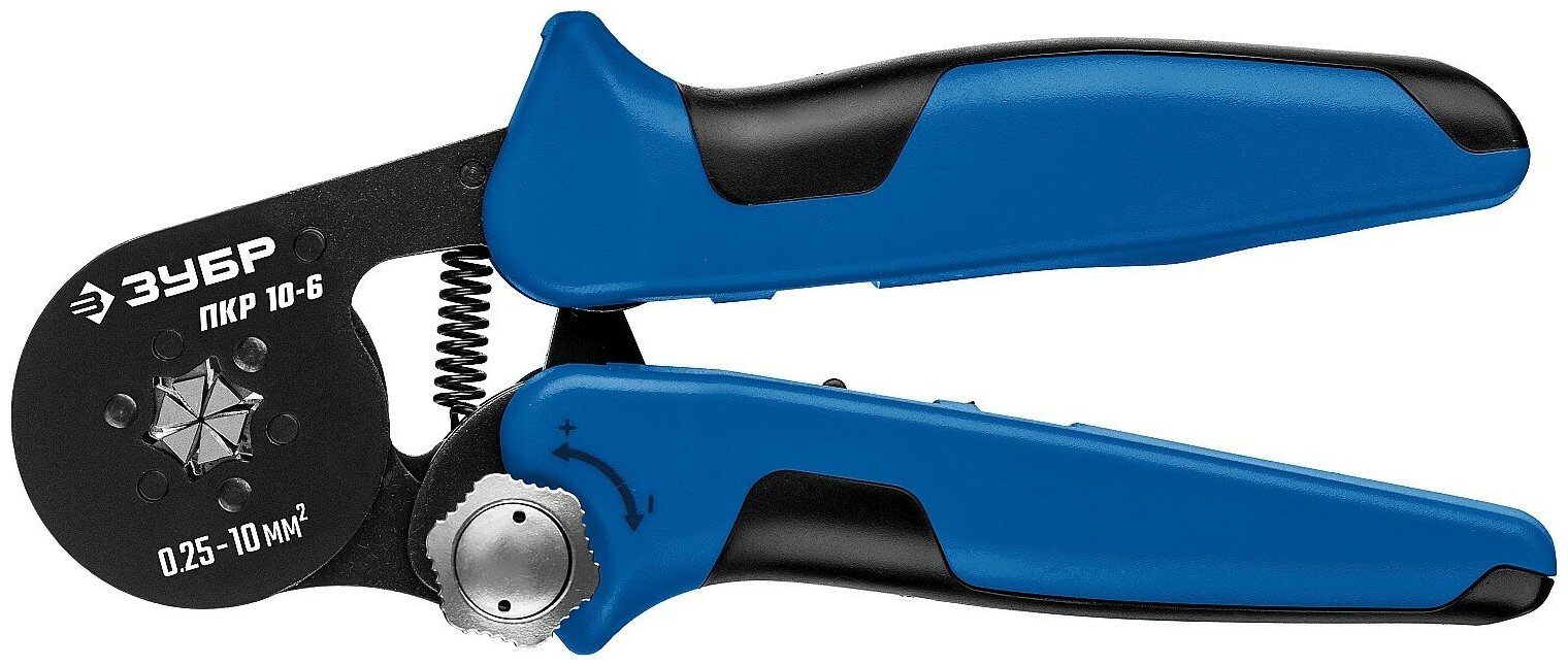 ЗУБР ПКР-10-6, 0.25 - 10 мм2, с шестигранным профилем, мультидиапазонные пресс-клещи, Профессионал (22678)