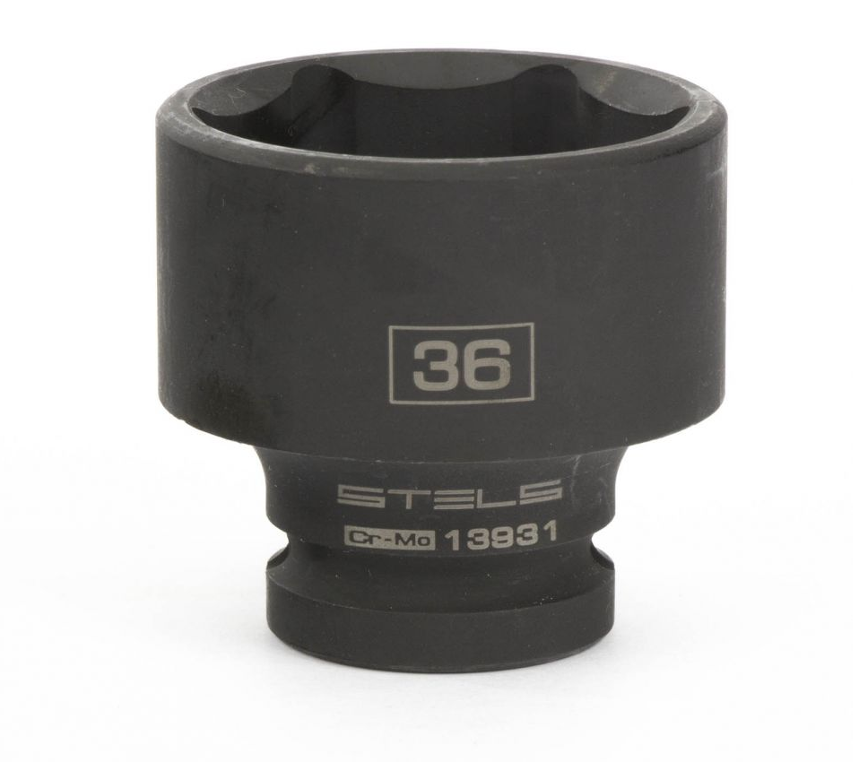 Головка ударная шестигранная, 36 мм, 1/2", crmo// stels