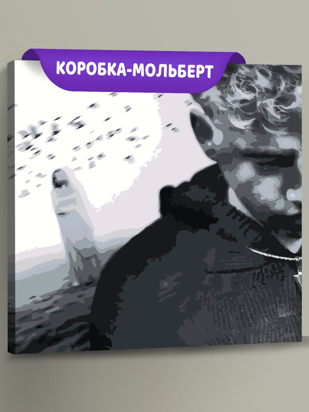 Картина по номерам на холсте с подрамником "Поп-рок музыкант 13 тринадцать карат Саша" Раскраска 40x40 см, Черно белая