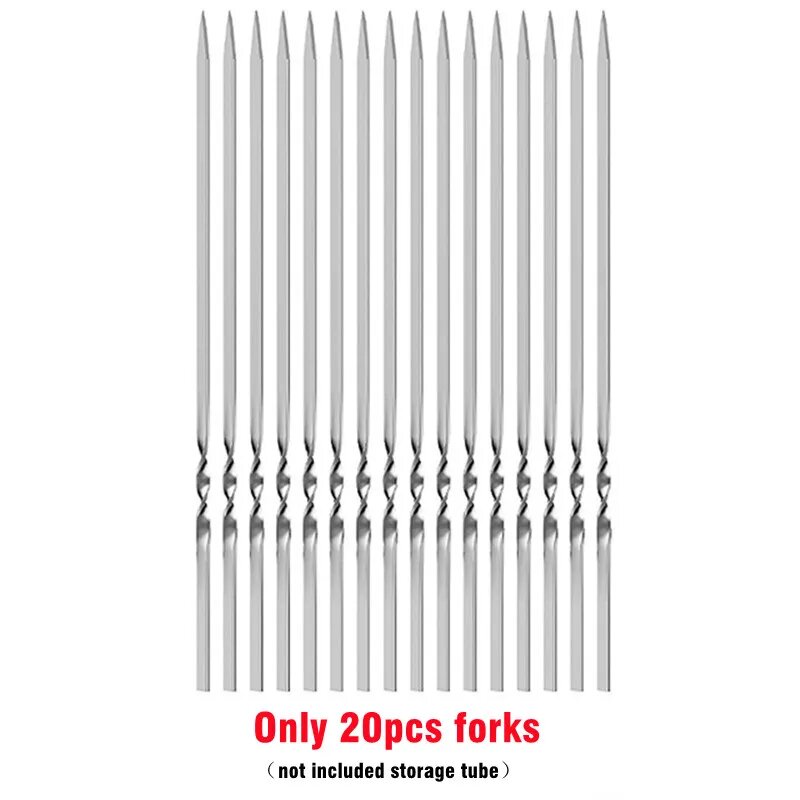 Шампуры для барбекю из нержавеющей стали 20 шт. Белый, Only 20pcs forks
