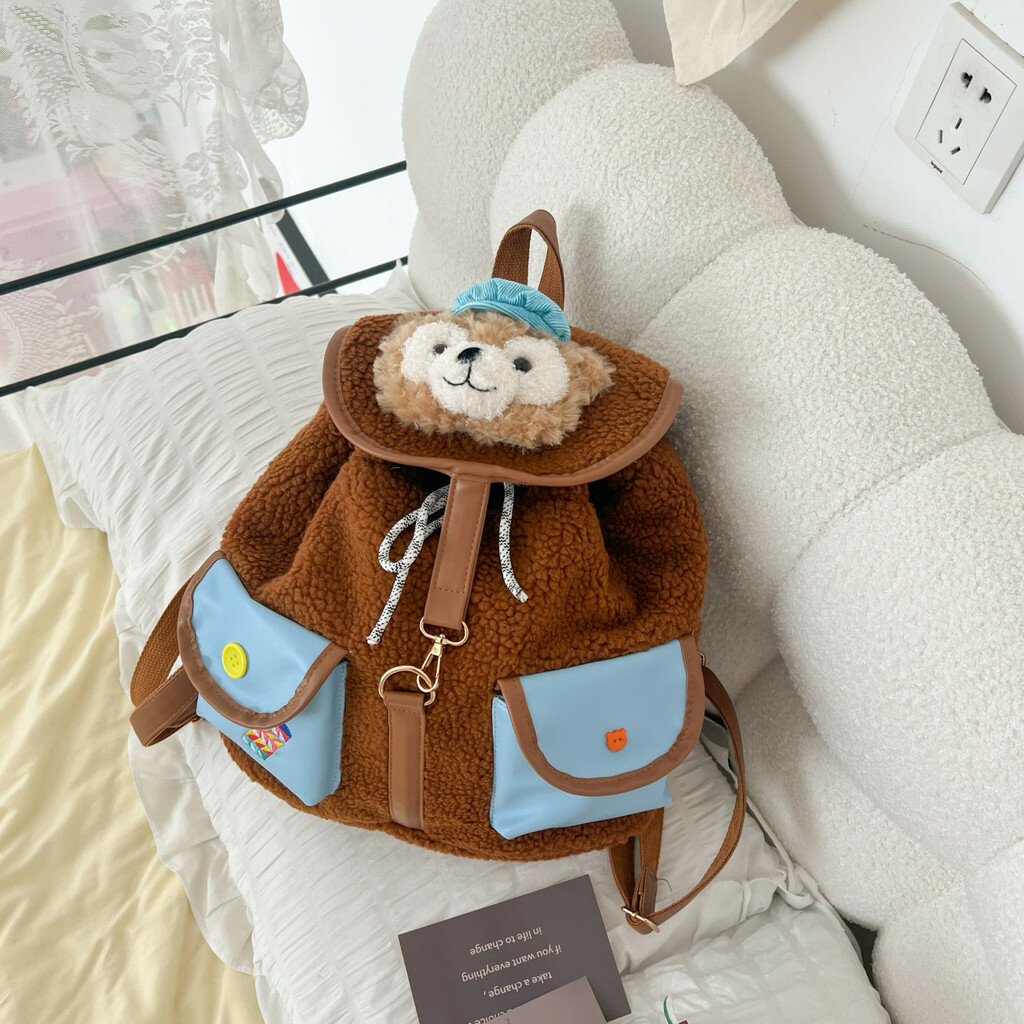 Duffy bear star dalu рюкзак плюшевый с хлопковой подкладкой и мультяшным узором для студентов коричневый