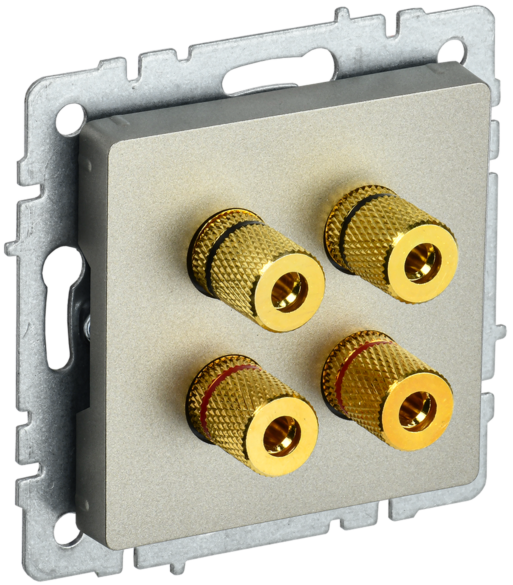 Розетка аудио BRITE IEK РА10-БрШ, 4-х местная, скрытая, шампань