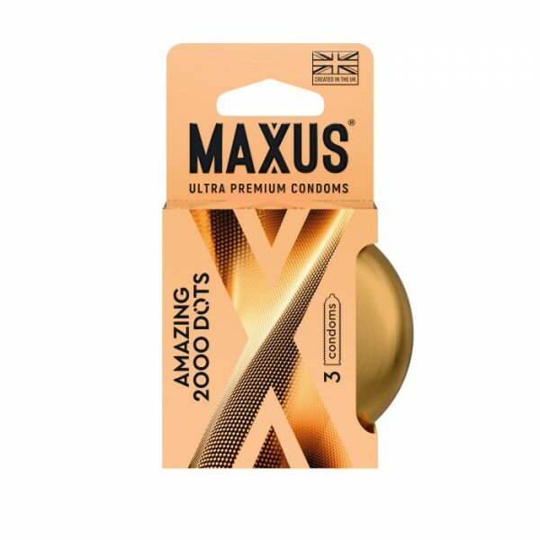 Презервативы точечные MAXUS 2000 Amazing Dots с железным кейсом 3 шт