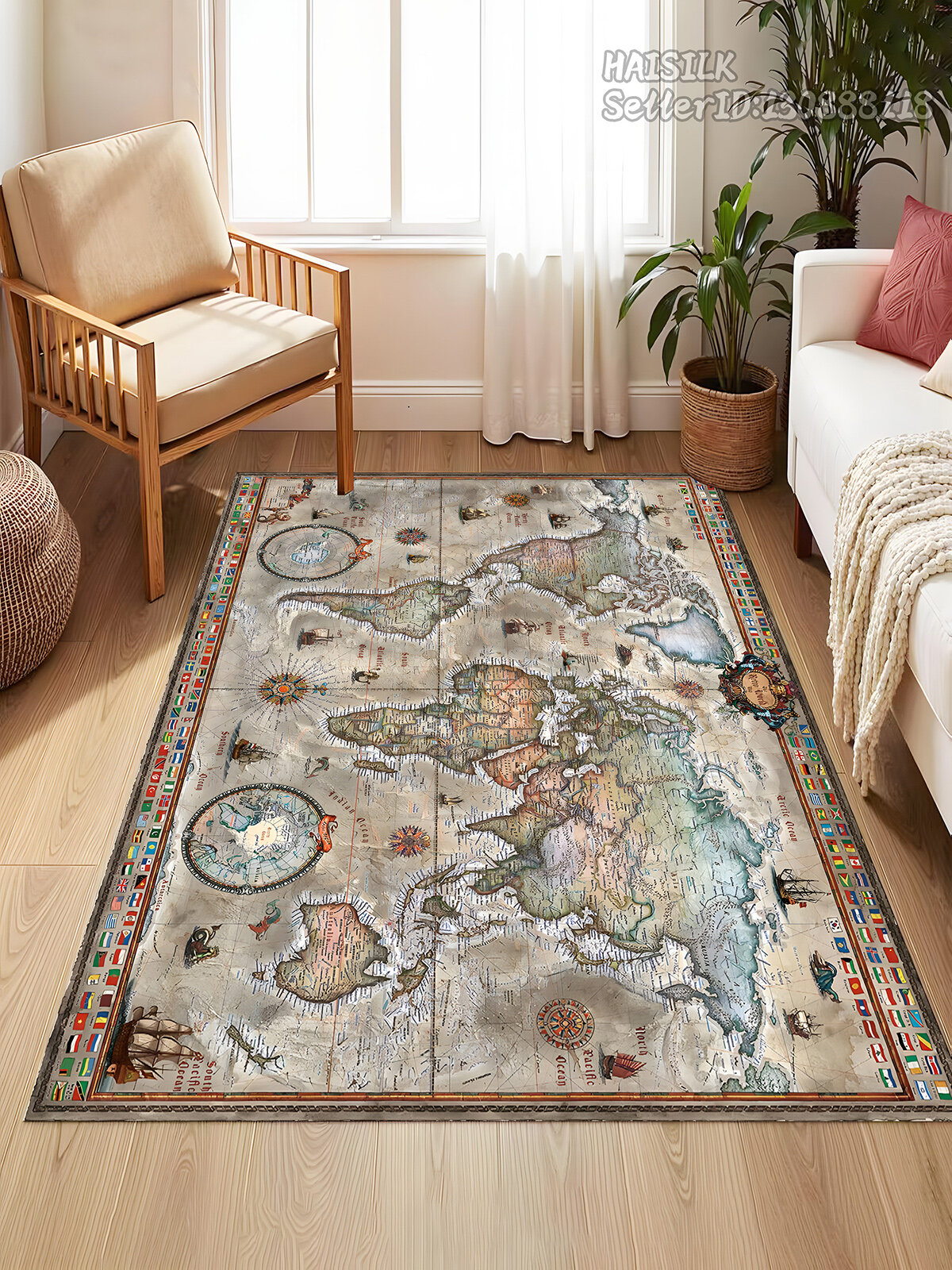 Ковер Винтажная карта мира 1.21.6 м