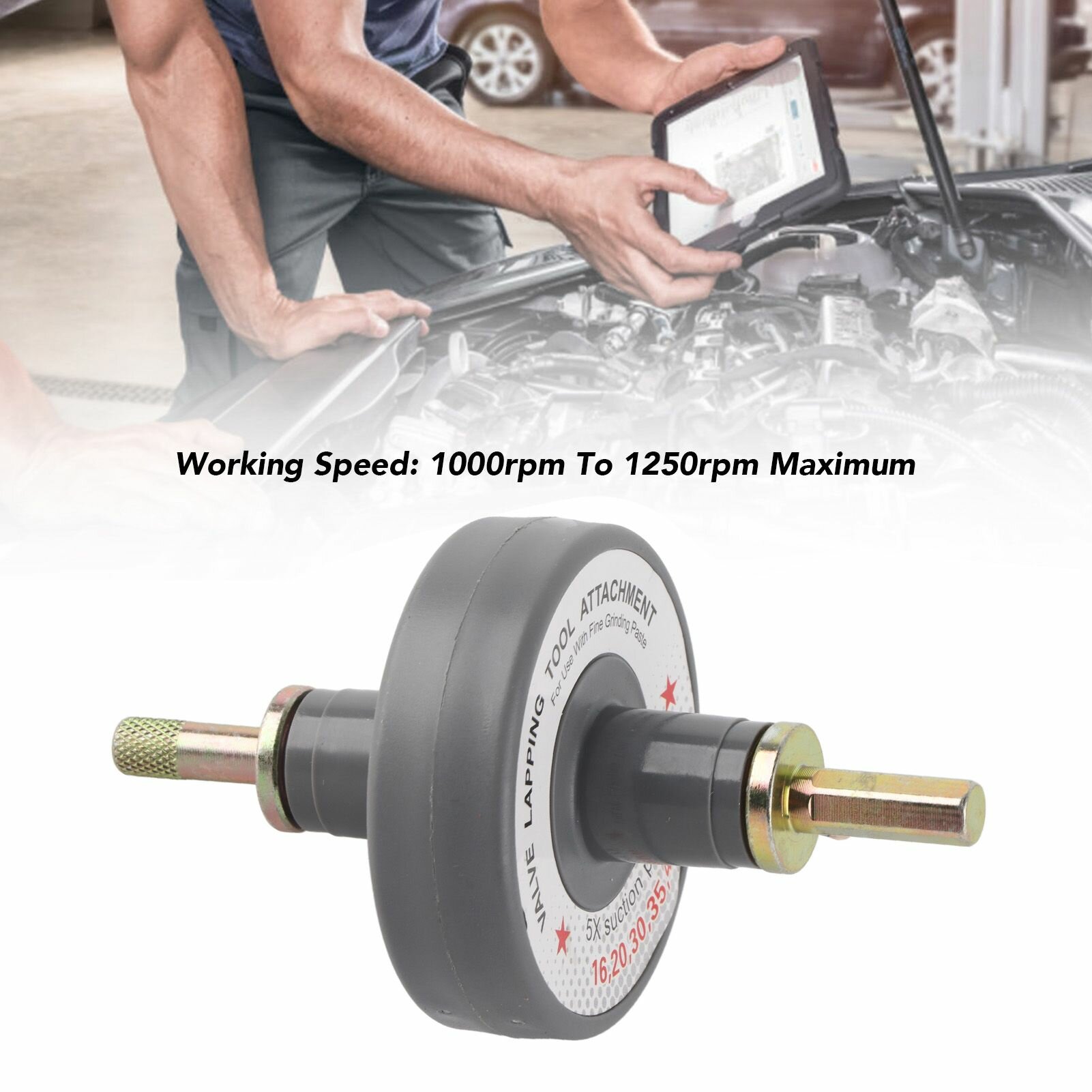 Насадка для притирки клапанов с 5 всасывающими пластинами, 1000-1250 об/мин, Универсальная для шлифования небольших двигателей