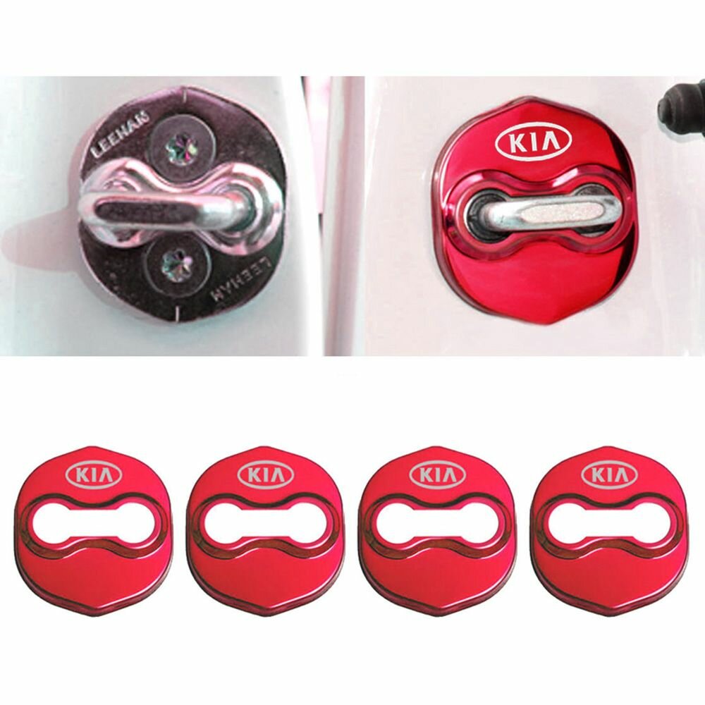 Защитный чехол-крышка для дверного замка, для Kia K3 K5 K7 K8 K9 Ceed Forte Cerato NQ5 Rio Soul; 2000-2023, к-т 4 шт