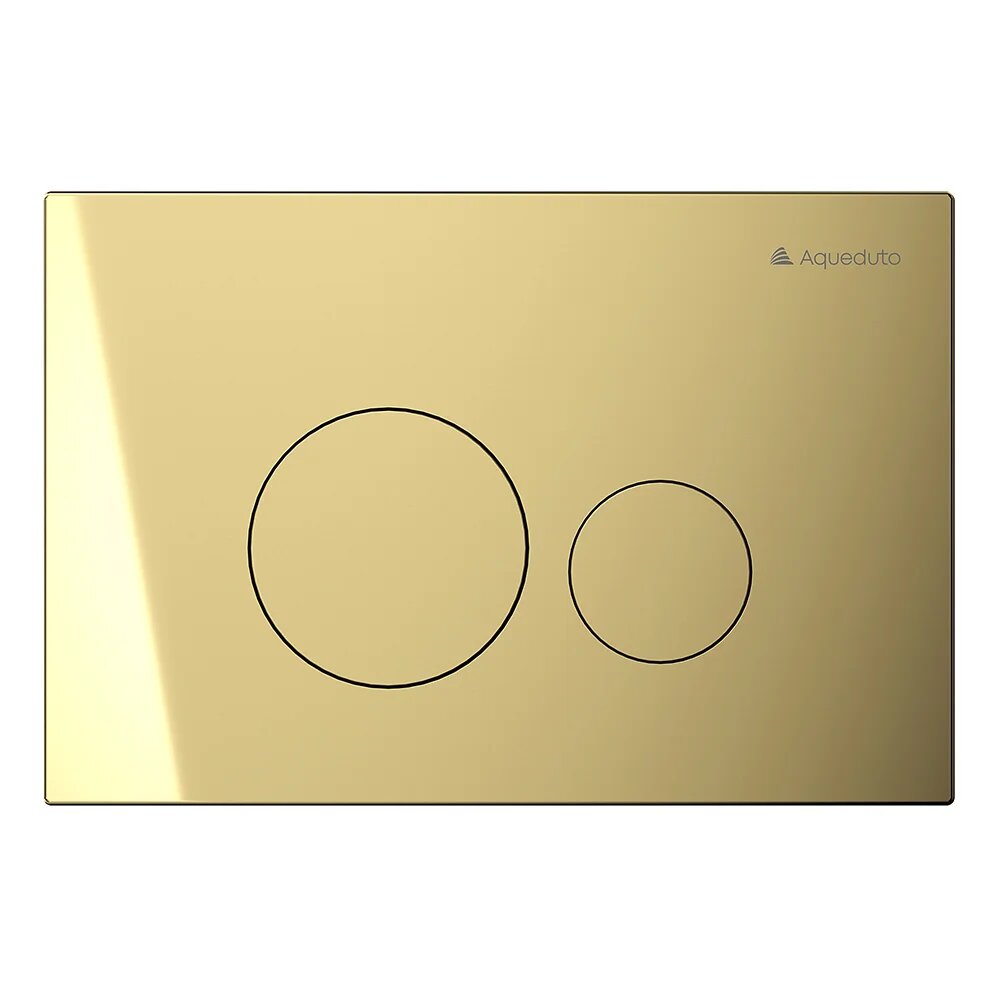 Кнопка смыва для унитаза Aqueduto Circulo Novo CIR0250 золотая, матовая, кнопка для инсталляции, двойной смыв