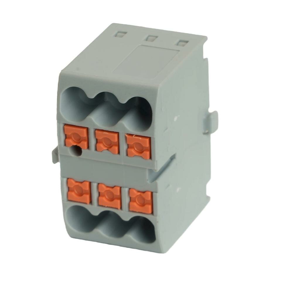 Зажим блочный (групп) для распред. тока нагрузки push-in на 6 точек, сеч 2,5 мм2, 450V, 24А, серый LD580 PTFIX 06/25, цве