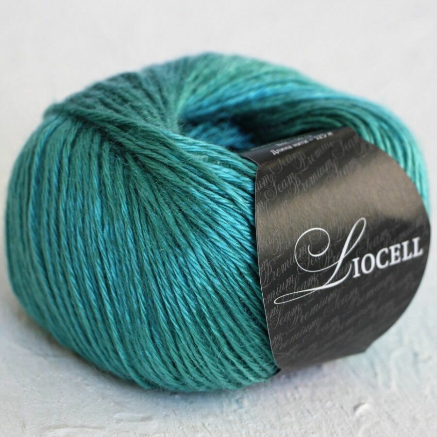Пряжа SEAM "Liocell" Лиоцелл (тенсел) цв.32 бирюза (вискоза из эвкалипта) (5мотков х125м)