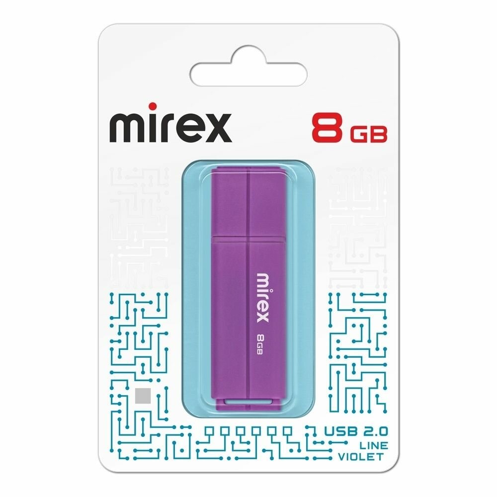 Флеш-память Mirex "Line", Violet, USB, 8 Гб (13600-FMULVT08)