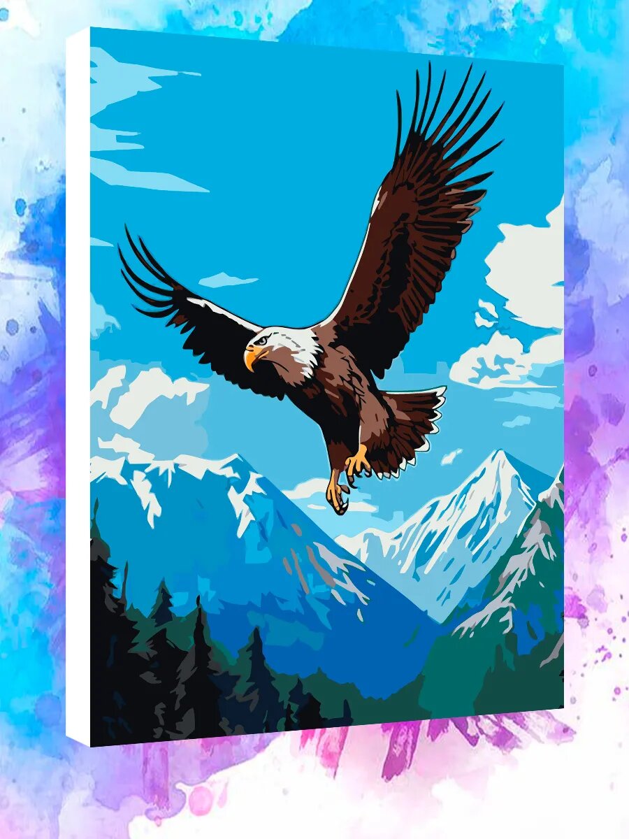 Картина по номерам Орёл Горы Лес Пейзаж