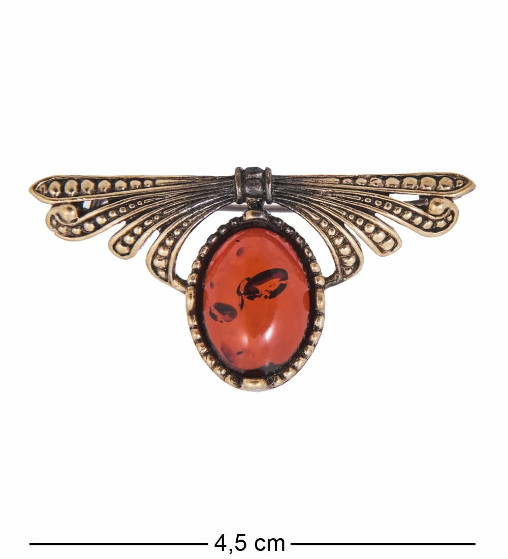 Брошь, янтарь синтетический
