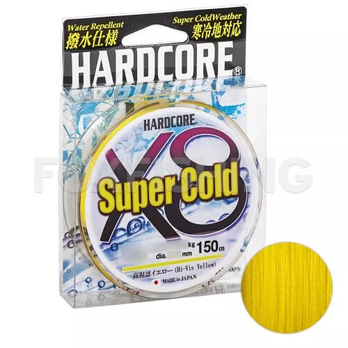 Плетёный шнур Duel PE Hardcore Super Cold X8 150m Hi-Vis Yellow 0,24мм #2.0