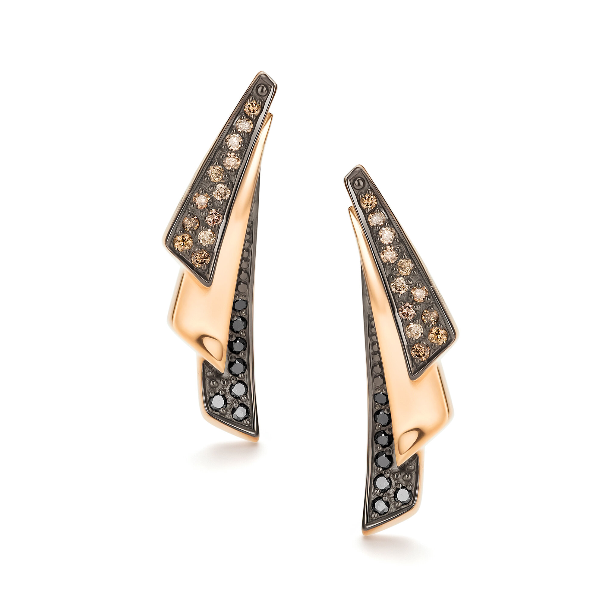 Серьги, красное золото, 585 проба, бриллиант