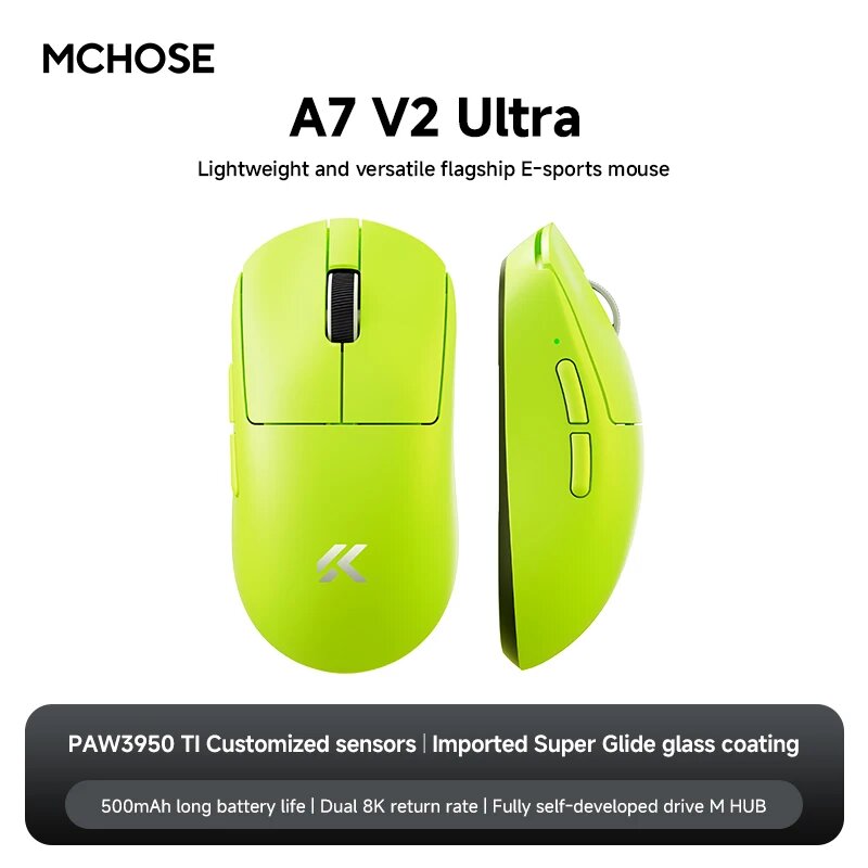 MCHOSE A7 V2 Ultra Gaming Mouse A7 V2 Ultra Green