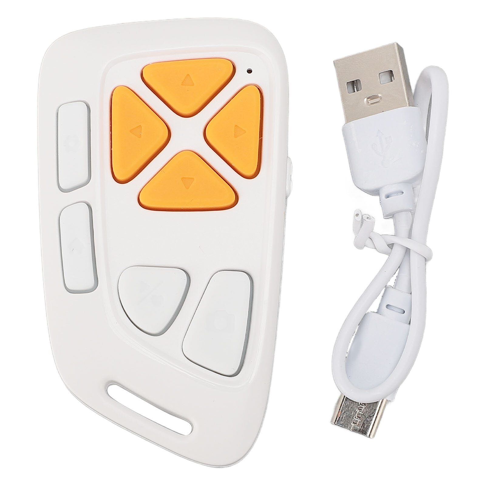 Беспроводной пульт дистанционного управления для телефона с Bluetooth, кнопками для перелистывания страниц, управления затвором камеры и видеосъемкой, а также кнопкой отключения звука для смартфонов и планшетов, белый.