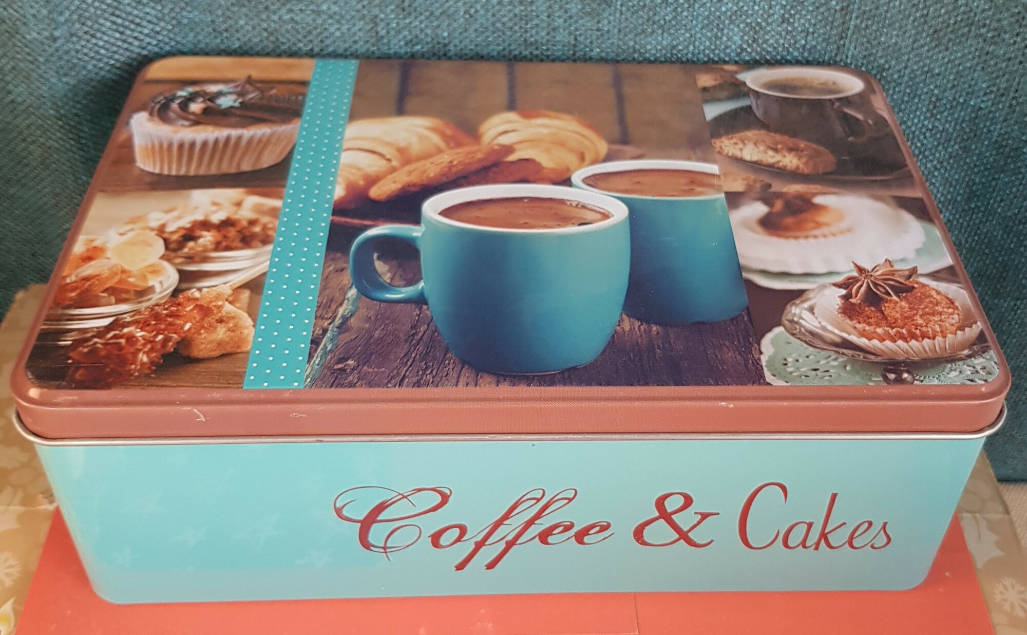 !09 Банка для хранения "Coffee", металл, горизонтальная, цвет бирюзовый