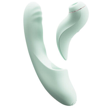 73149 Двойной вибратор BeYourLover Fatima, мятный. С возвратно-поступательными движениями и вакуумом