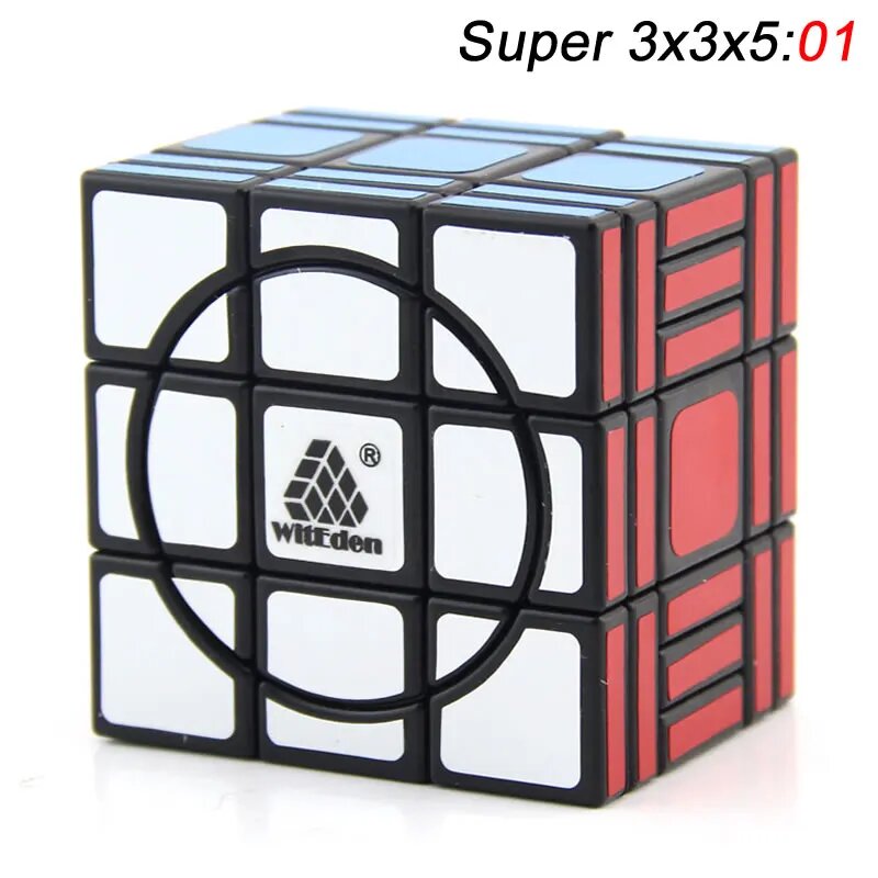 WitEden кубик Рубика 3x3x5, 3x3x6, 3x3x7, 3x3x8 черный пластик