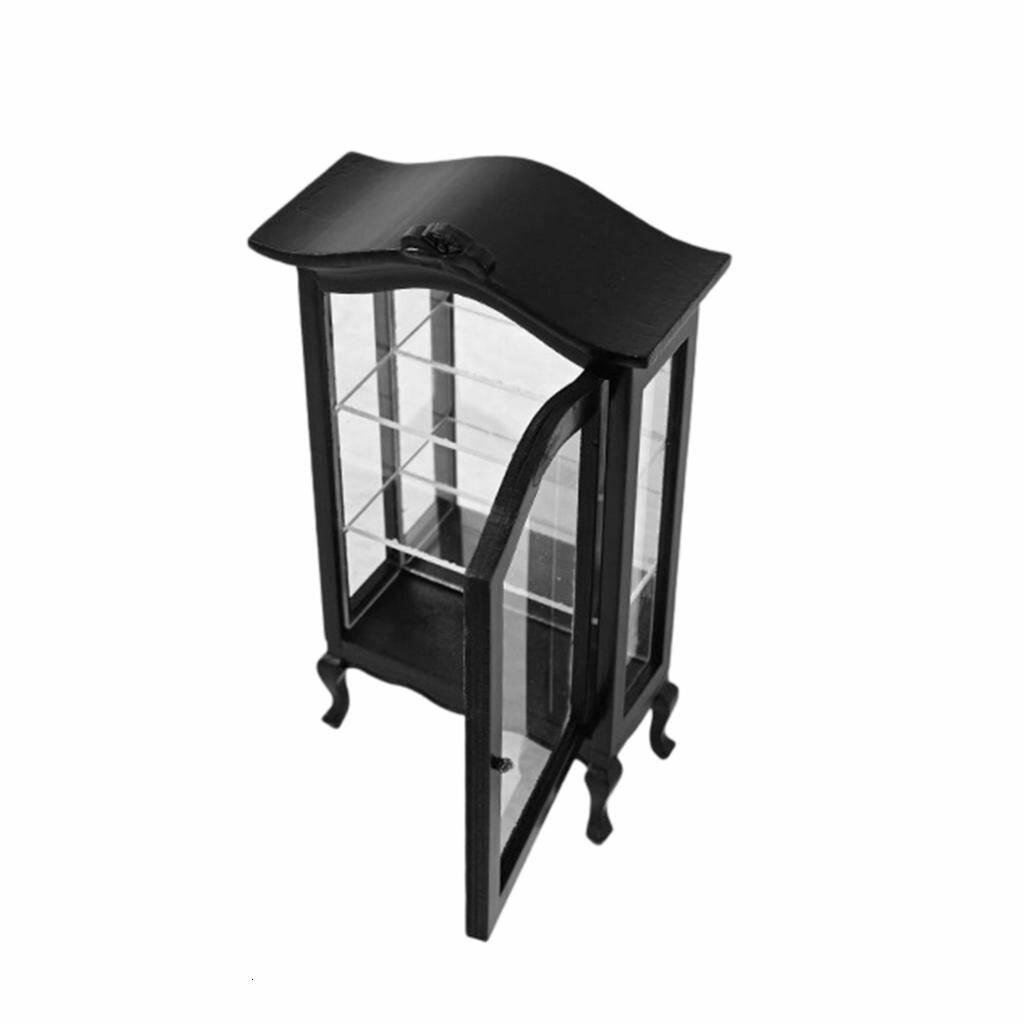 Миниатюрный деревянный винный шкаф 1/12 для кукольных домиков, демонстрация и хранение