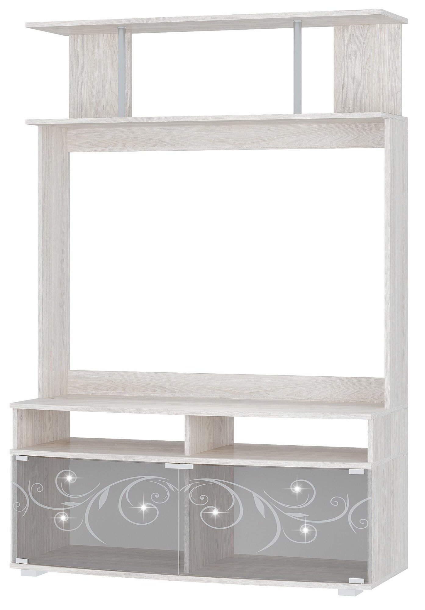 Гостиная "Флоренция" центр. секция ясень белый (Мебелони)