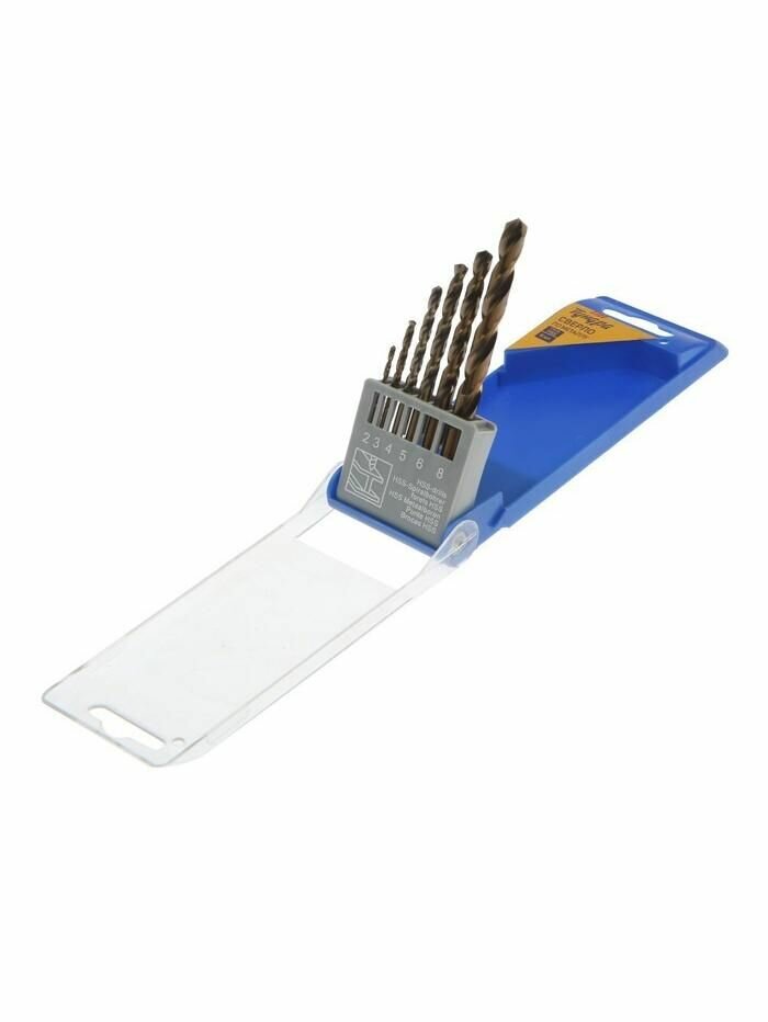 Набор сверл по металлу тундра, HSS, полированные, цилиндрический хвостовик, 2-3-4-5-6-8 мм, 6 шт.