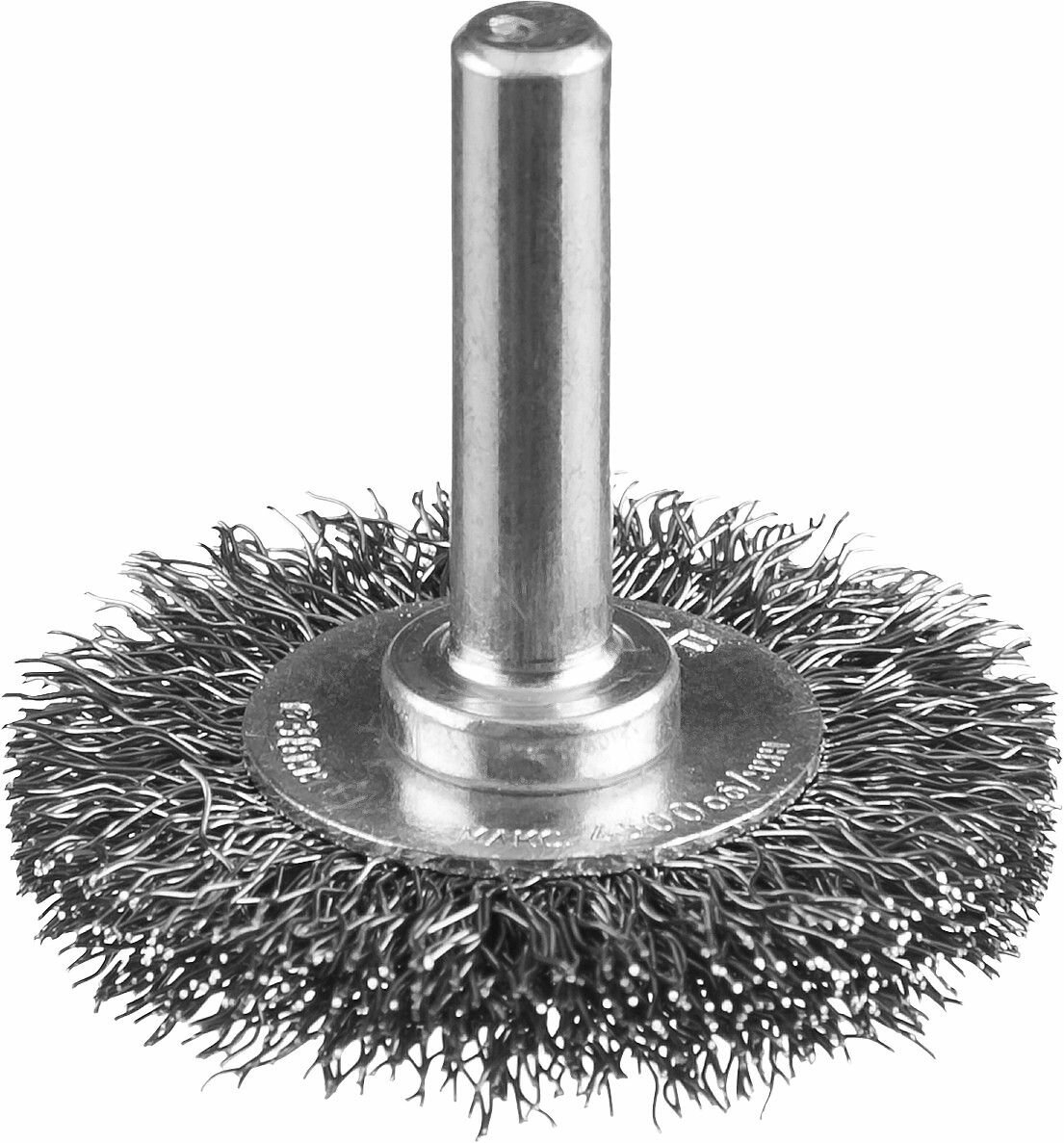 Дисковая щетка ЗУБР, 38 мм, витая, стальная проволока 0.3 мм, для дрели 35198-038_z02