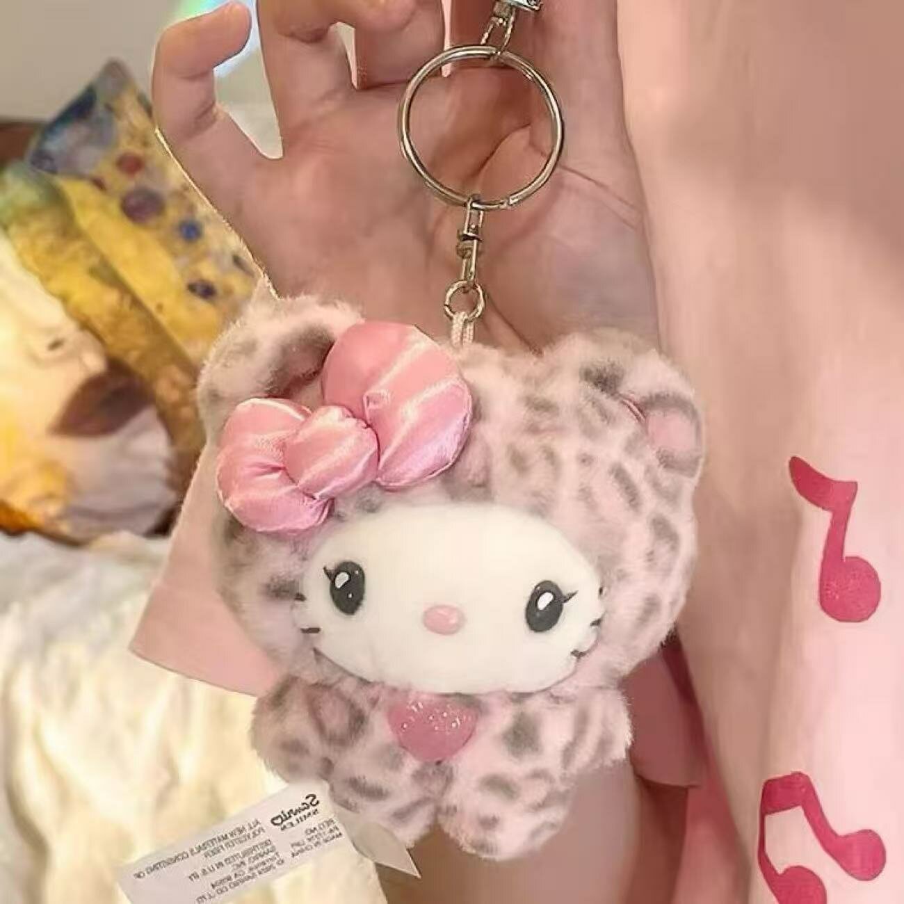 Брелок MINISO "Hello Kitty", плюшевый, леопардовая расцветка, 1 шт