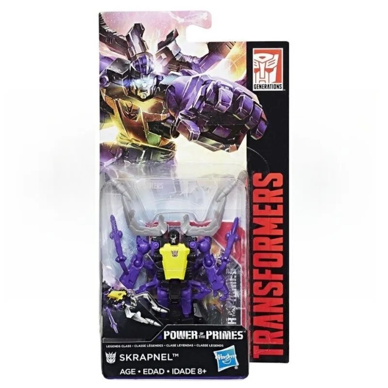 Трансформеры игрушки Hasbro Transformers Generations Power of the Primes Legend Class Skrapnel 8cm