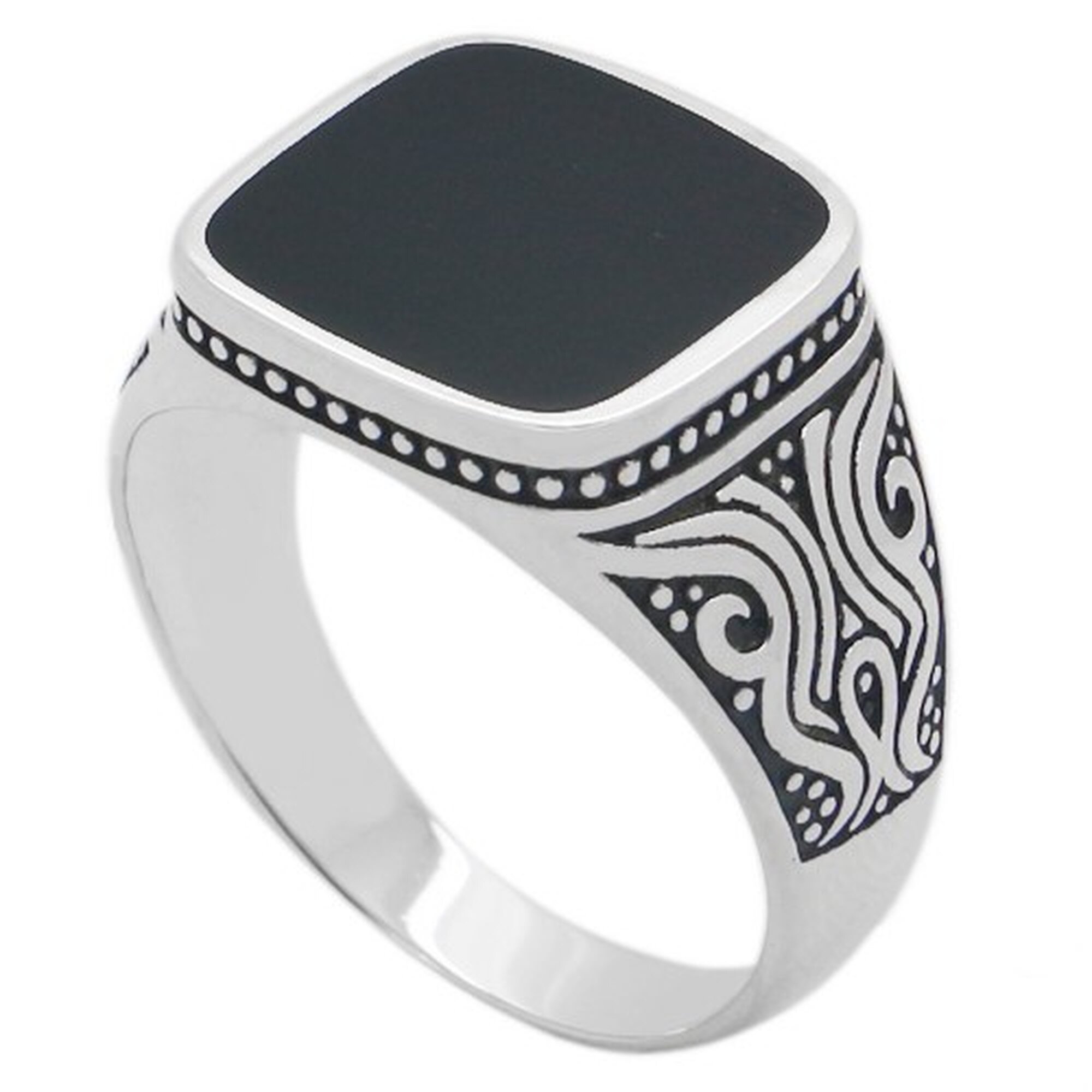 Печатка, серебро, 925 проба, родирование, эмаль