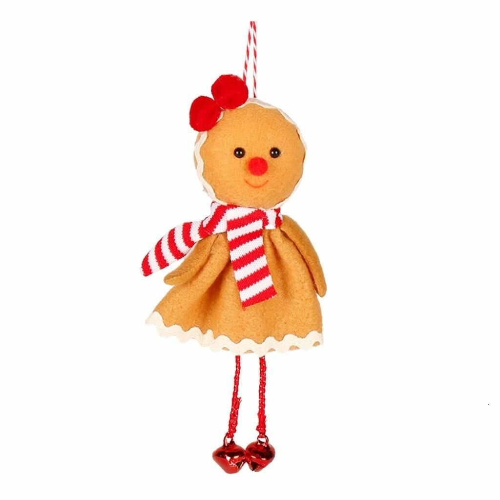 Пряничный человечек (кукла-кулон, девушка, Рождественский)