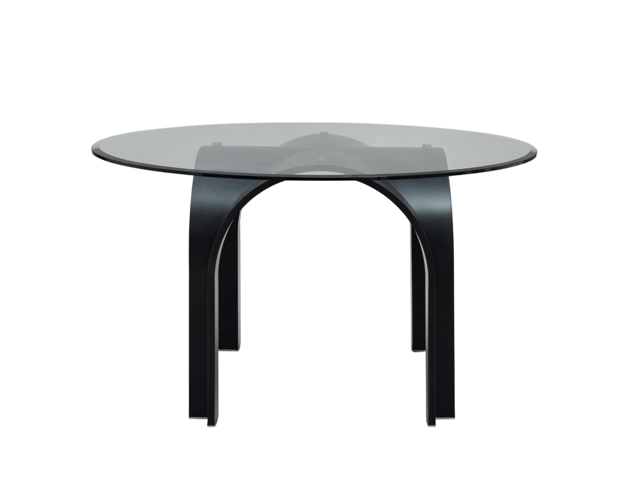Обеденный стол Clovis, Столешница - прозрачное стекло, Основание - металл с гальваническим покрытием,