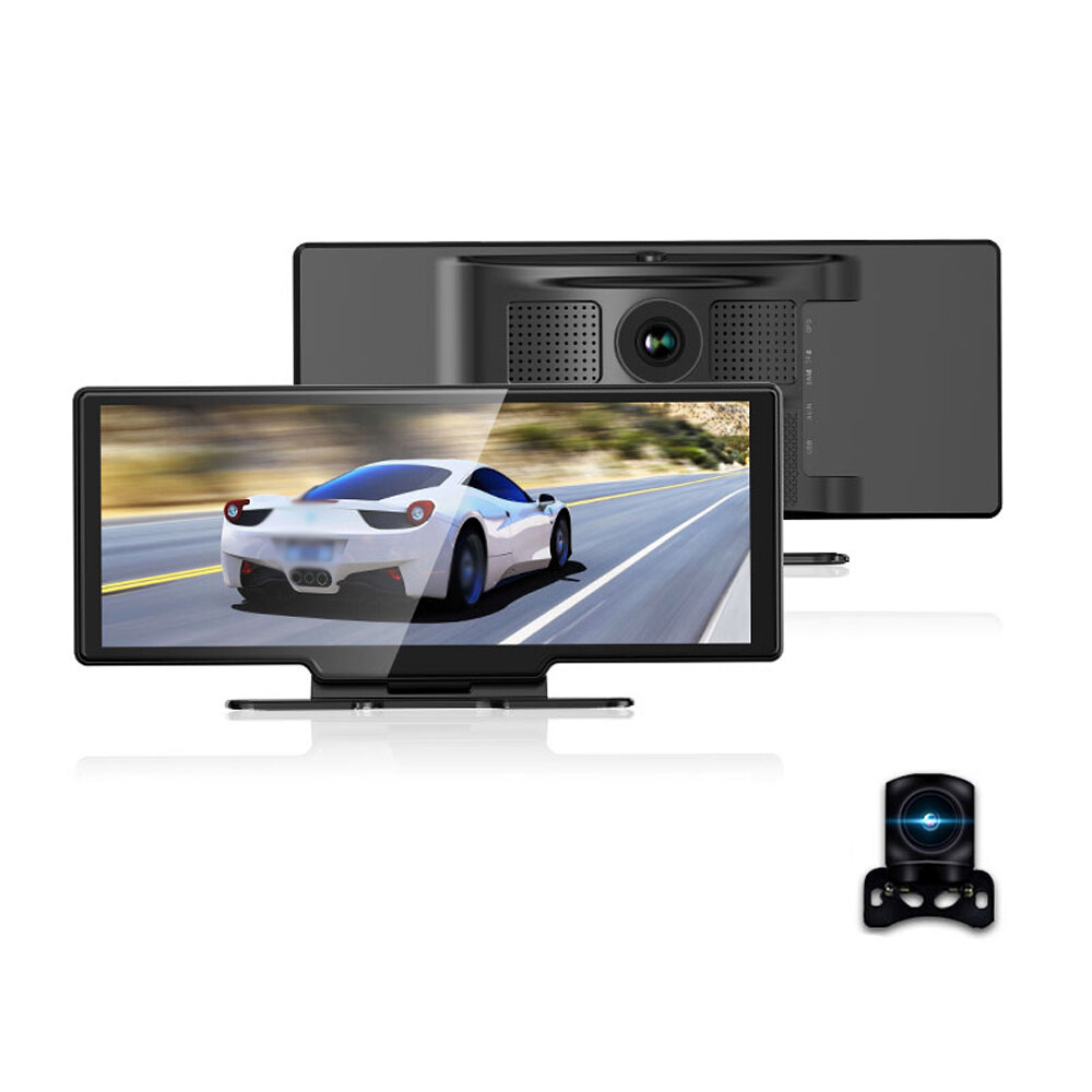 4K DVR камера для автомобиля передняя и задняя с 10.26 дюймовым сенсорным экраном поддержка Carplay Android Auto встроенный FM WiFi G-Sensor мониторинг парковки циклическая запись безруковое звонок черный ABS 4K Front Camera 1080P Rear Camera 170° BT5.0