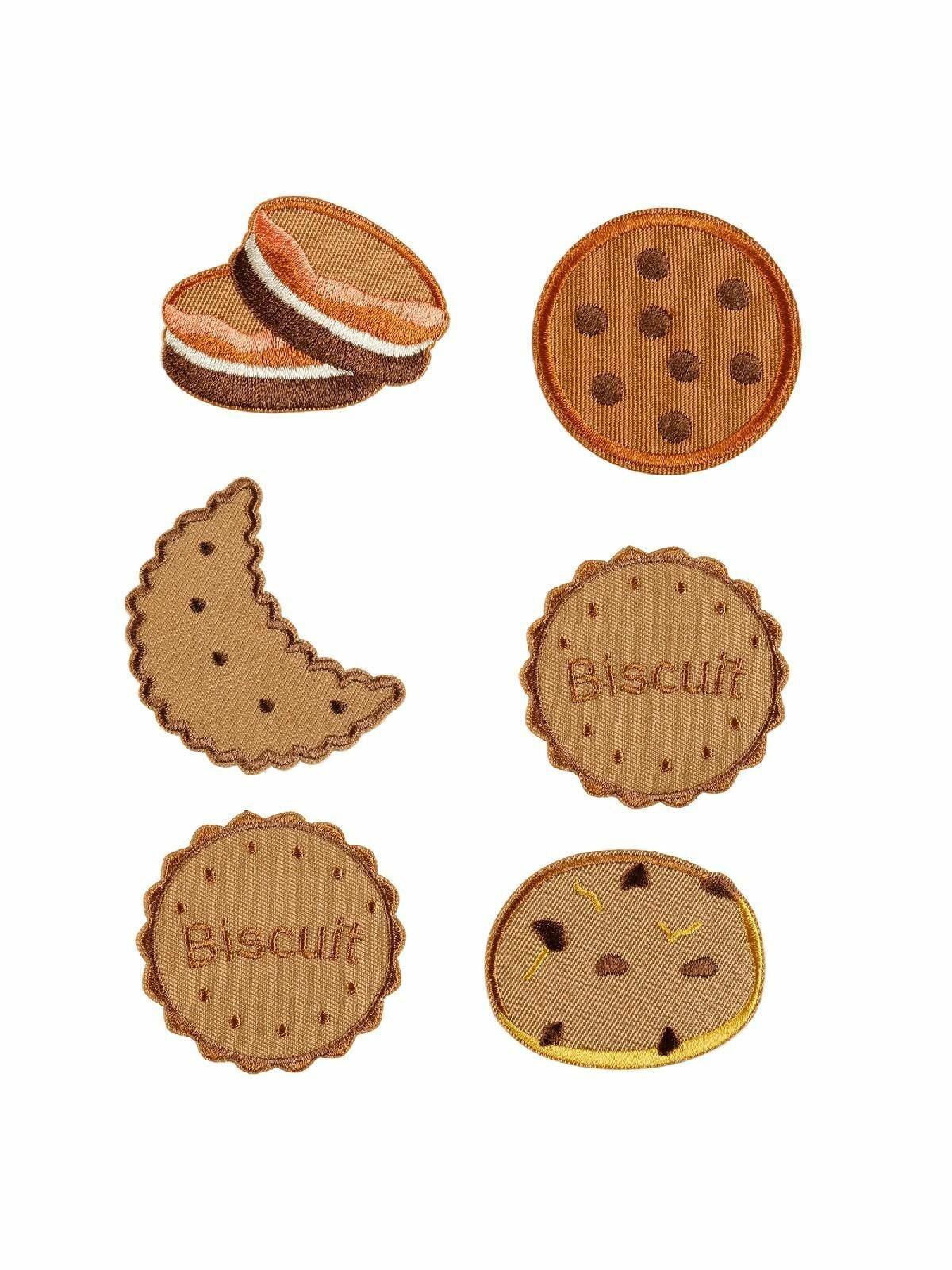 Вышитые аппликации с печеньем для ткани, термонаклейки