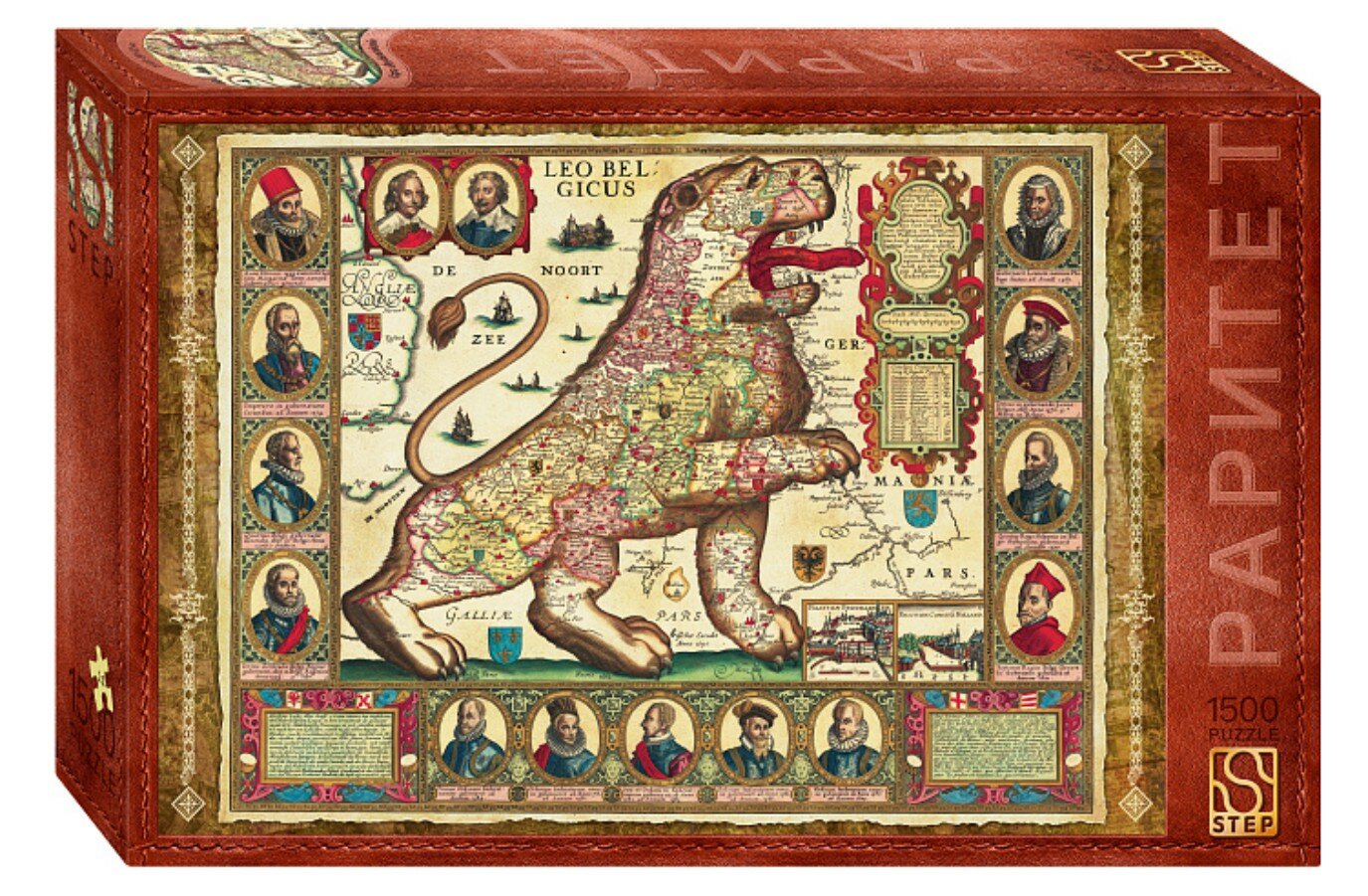 Пазл для взрослых Step puzzle 1500 деталей, элементов: Карта Лев бельгийский