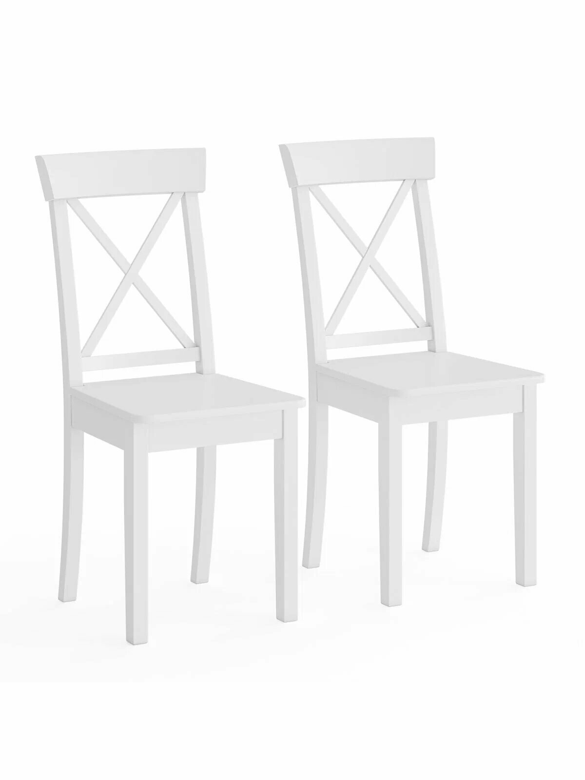 Стул кухонный деревянный Гольф-14 комплект 2 шт. с жестким сиденьем, цвет белый