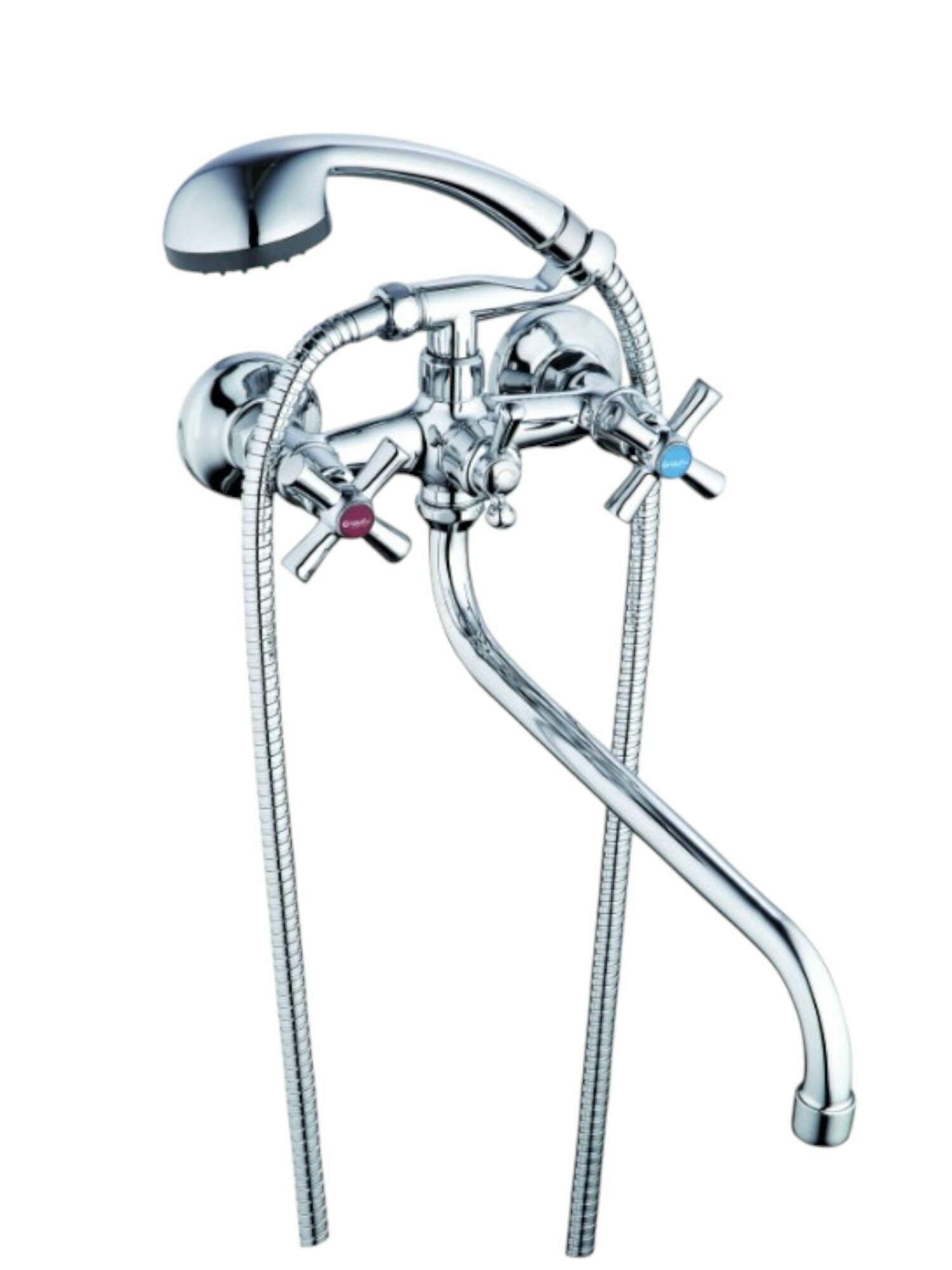 Смеситель для ванны с душем двухвентильный/ кран в ванную G.lauf QFR7-A722, цвет: хром