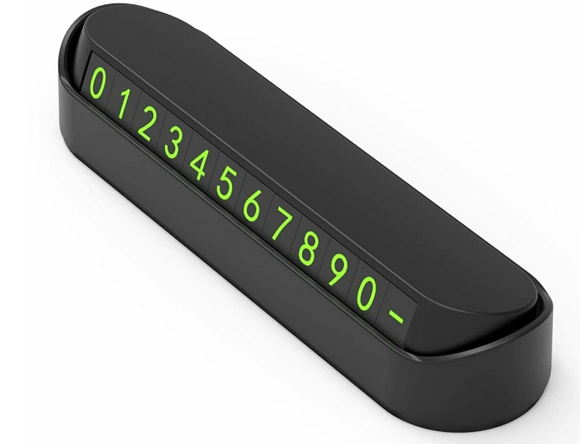 Автовизитка парковочная, пластик, с магнитными цифрами, люминесцентный, чёрный