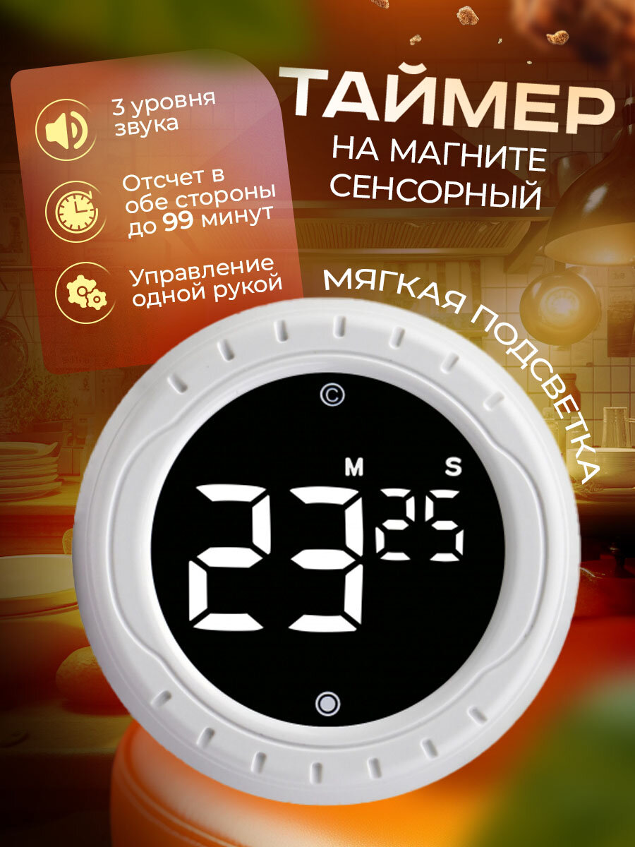 Таймер электронный для кухни, варки яиц, спорта и обучения, на магните