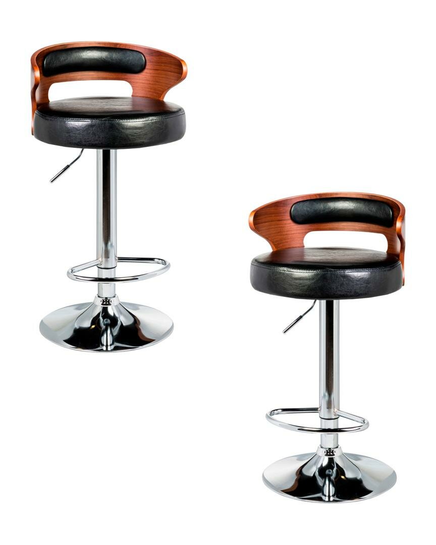 Стул барный DOBRIN Набор 2 шт Стул барный DOBRIN FRED, коричневое дерево, чёрный арт. LMZ-1018-N_CH-M_EL-black