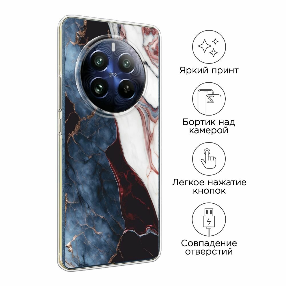 Чехол на Realme 12 Pro / Реалми 12 Про с принтом "Благородный мрамор" — фото 1