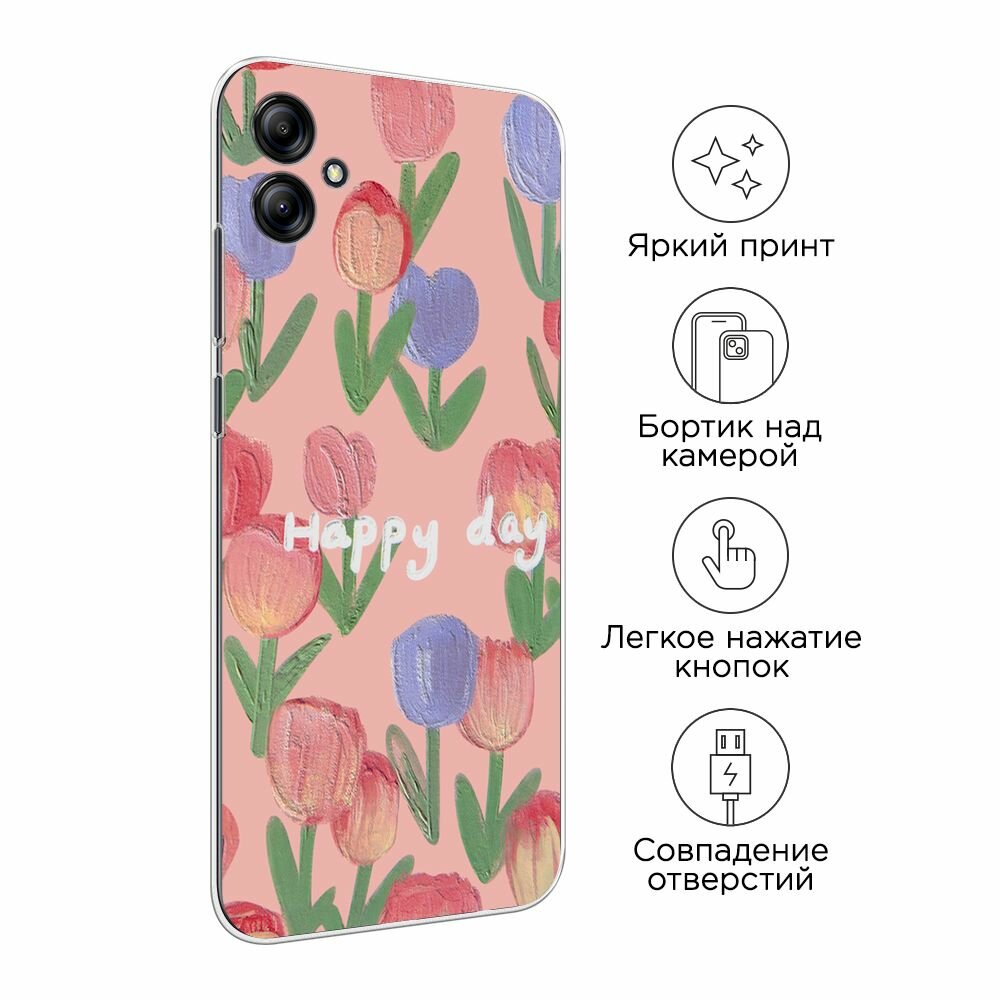 Чехол на Samsung Galaxy A04e / Самсунг A04e с принтом "Happy Day" — фото 1