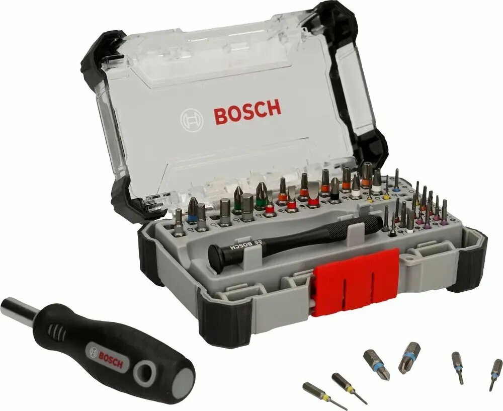 Bosch Набор прецизионных отверток с магазином бит; 42 шт. 2607002835