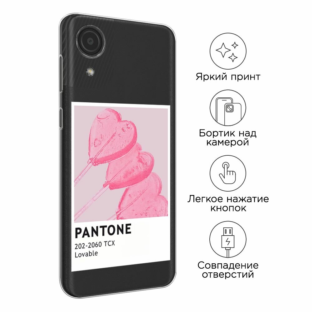 Чехол на Samsung Galaxy A03 Core / Самсунг Галакси А03 Core с принтом "Pantone Lovable 2 - 14 февраля", прозрачный — фото 1