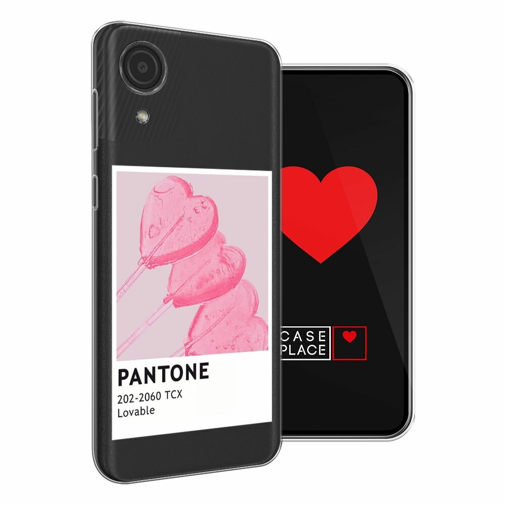 Чехол на Samsung Galaxy A03 Core / Самсунг Галакси А03 Core с принтом "Pantone Lovable 2 - 14 февраля", прозрачный — фото 1