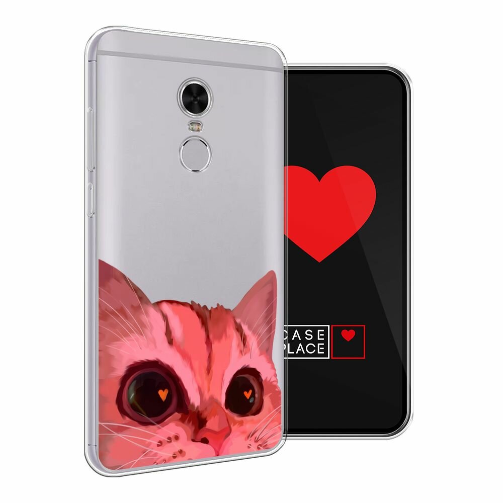 Чехол на Xiaomi Redmi Note 4 (MediaTek) / Сяоми Редми Ноут 4 с принтом "Affectionate cat - 8 марта", прозрачный — фото 1