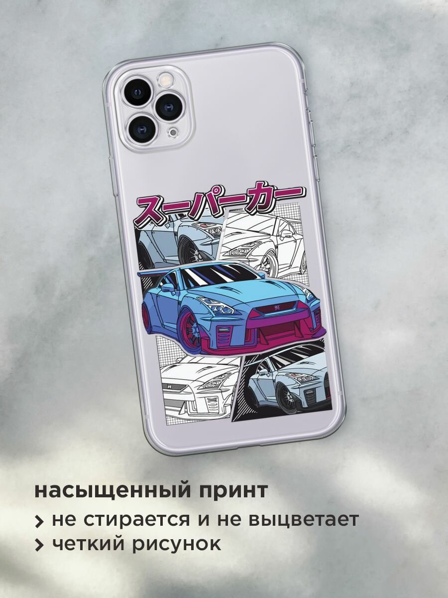 Чехол на Apple iPhone 11 Pro / Айфон 11 Про с принтом "JDM коллаж", прозрачный — фото 1