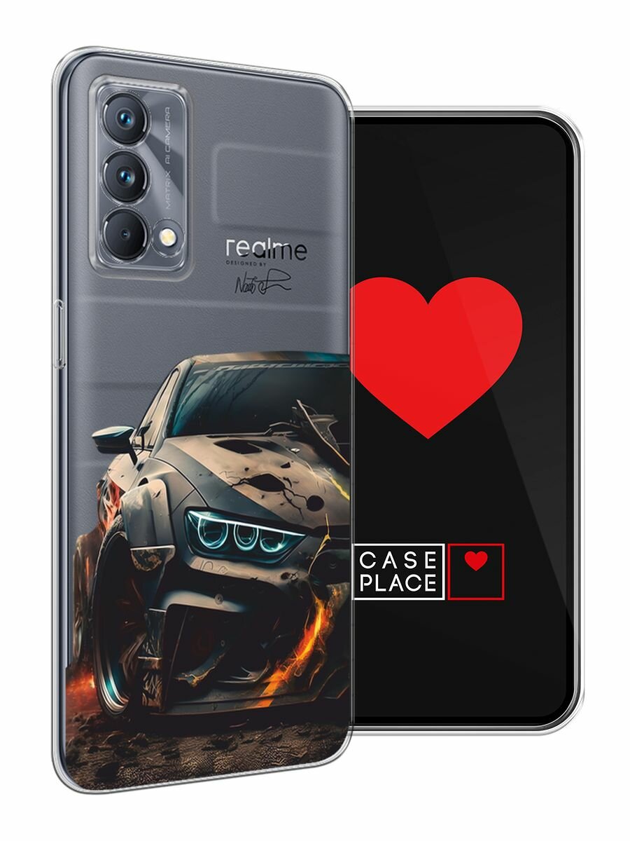 Чехол на Realme GT Master Edition / Реалми GT Мастер Эдишн с принтом "На износ", прозрачный — фото 1