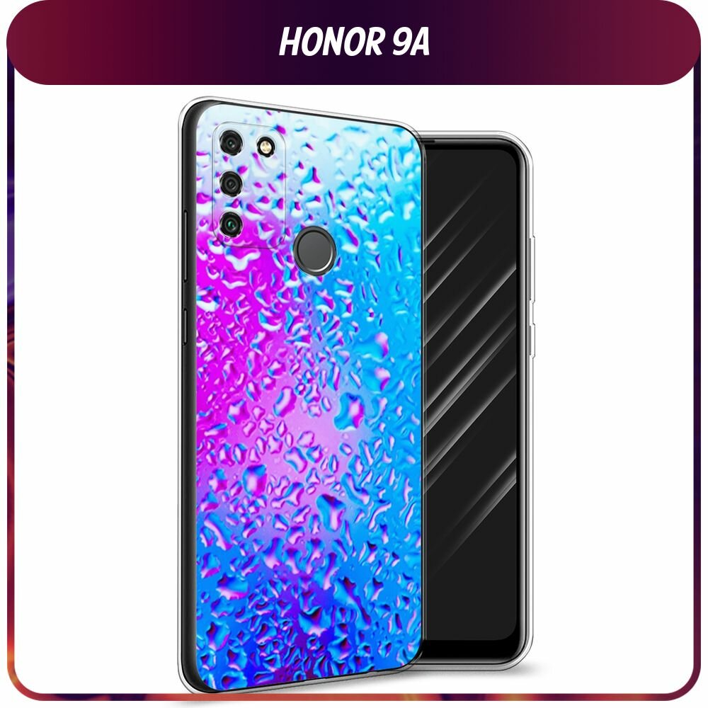 Силиконовый чехол на Honor 9A / Хонор 9А с принтом "Капли на стекле"